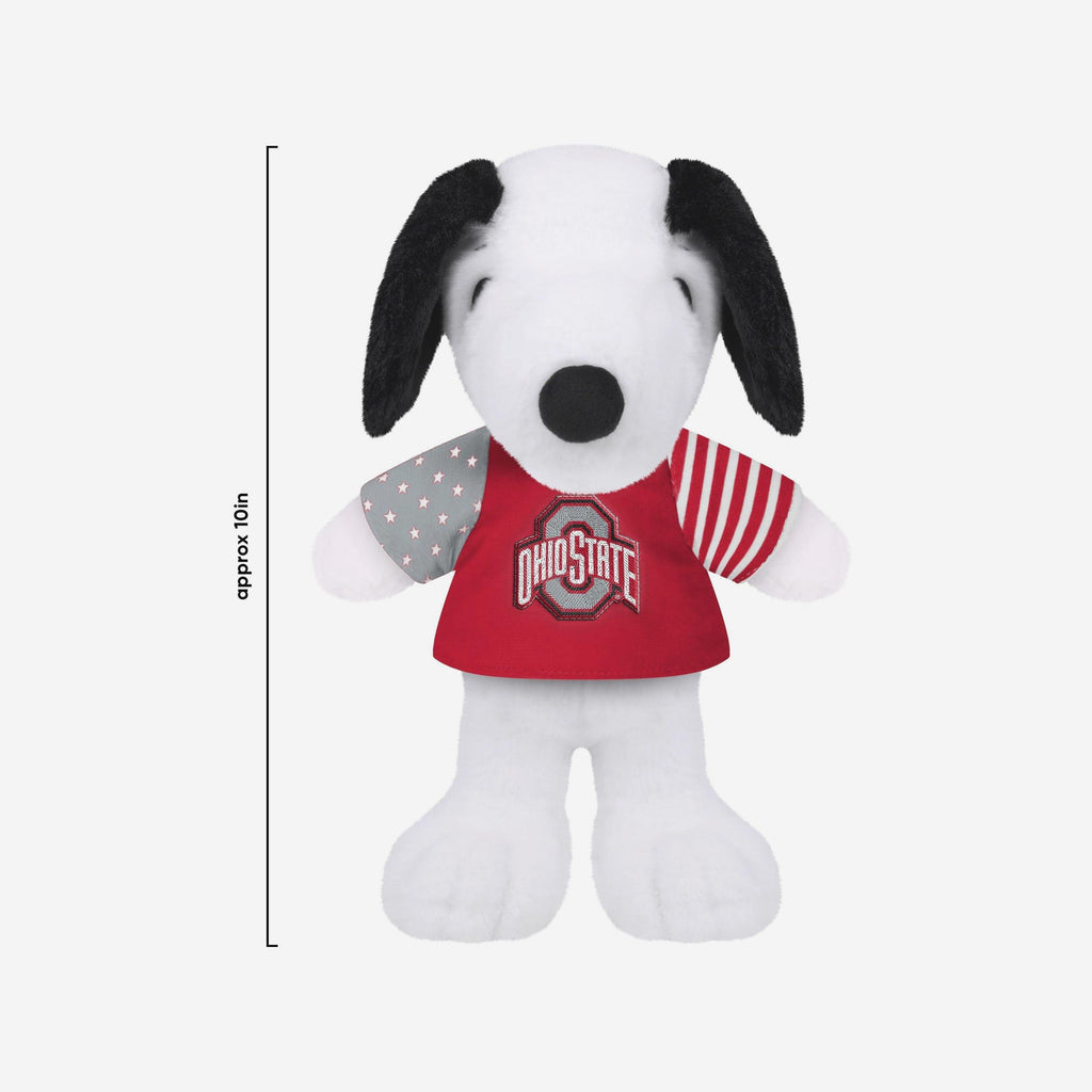 Ohio State Buckeyes USA Flag Snoopy Peanuts Team Jersey Plush FOCO