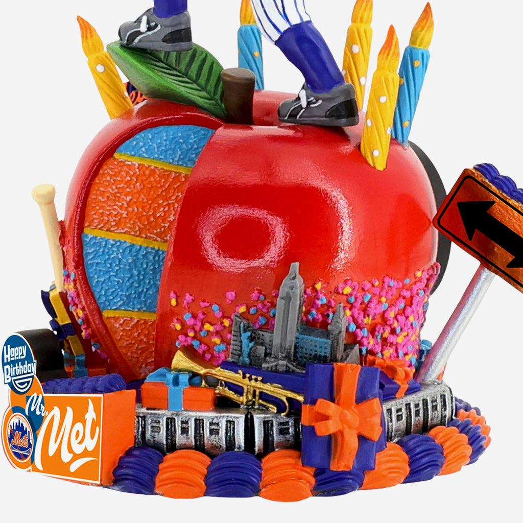 Mr Met New York Mets 2025 Big Apple Birthday Cake Bobblehead FOCO