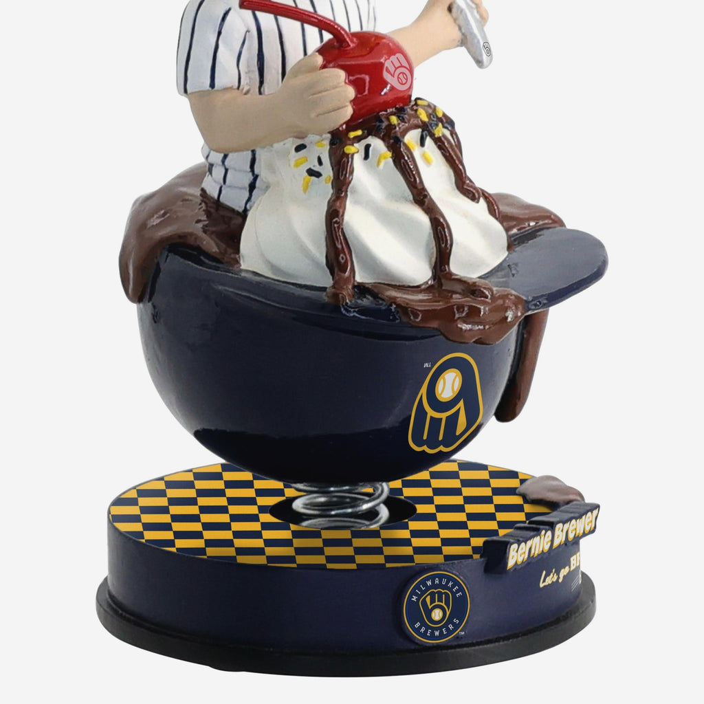 Bernie Brewer Milwaukee Brewers Ice Cream Helmet Mascot Bobblehead FOCO