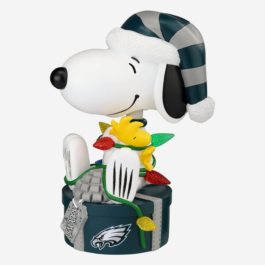 Philadelphia Eagles Snoopy & Woodstock Peanuts Christmas Light Up Bobb FOCO
