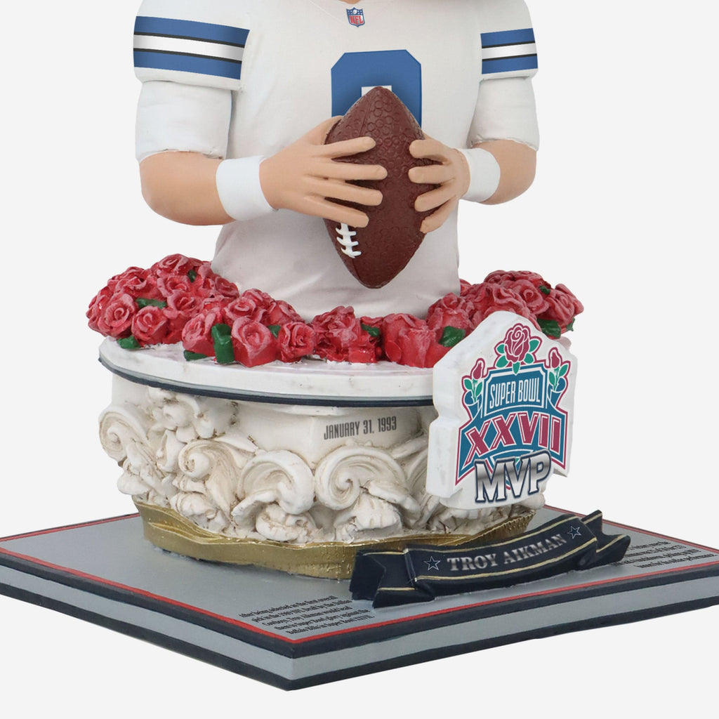 Troy Aikman Dallas Cowboys Super Bowl XXVII MVP Bust Bighead Bobblehea FOCO