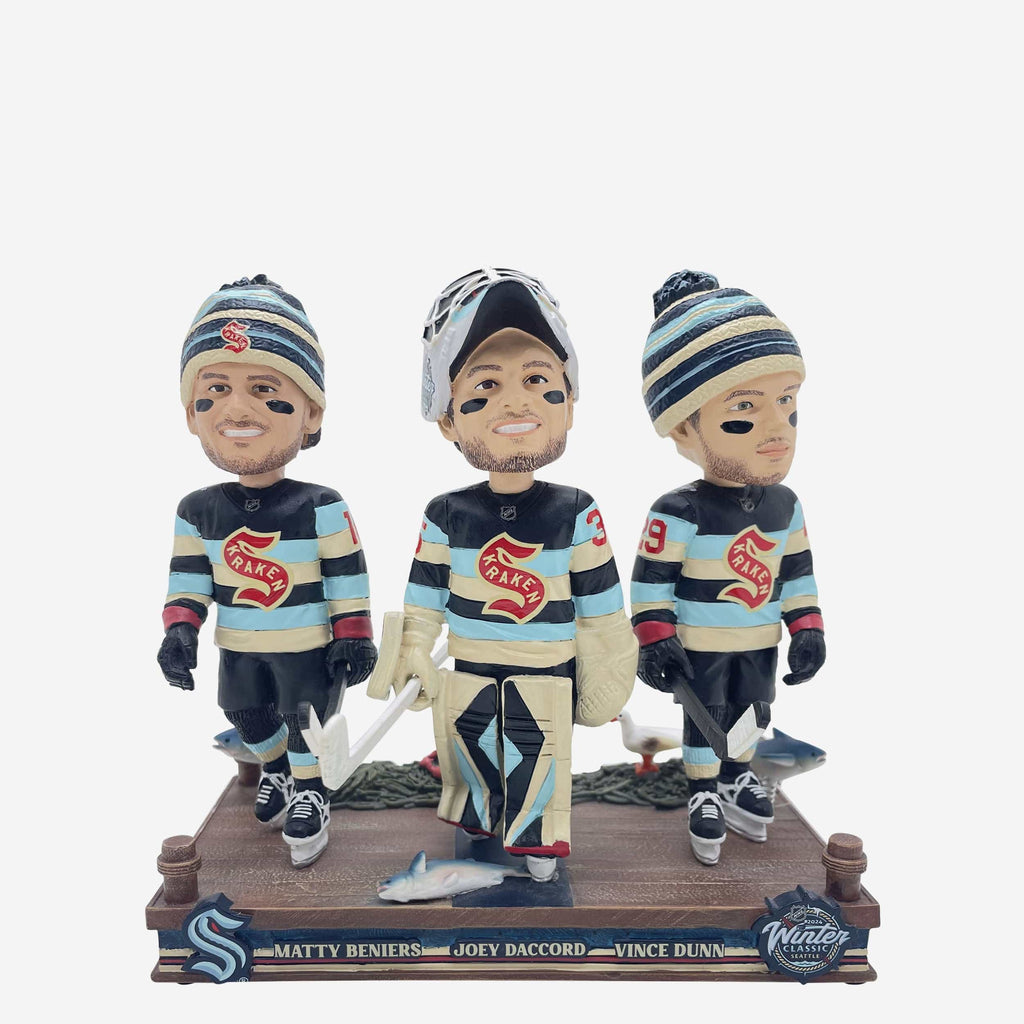 Seattle Kraken 2024 Winter Classic Fish Toss Entrance Mini Bobblehead FOCO