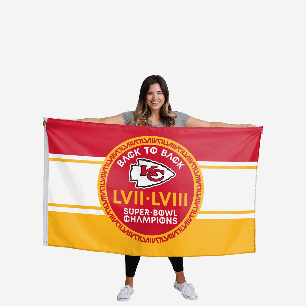 Kansas City Chiefs Super Bowl LVIII Champions Horizontal Flag FOCO