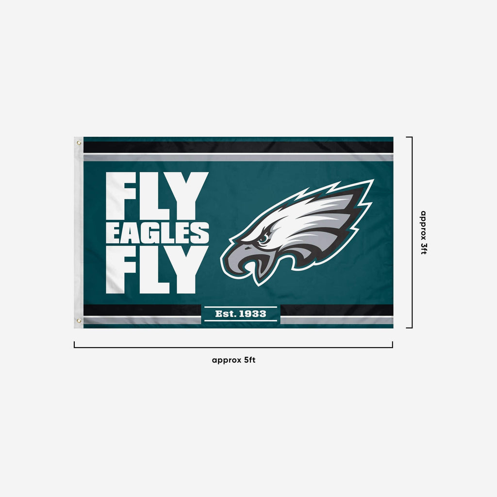 Philadelphia Eagles Horizontal Slogan Flag FOCO