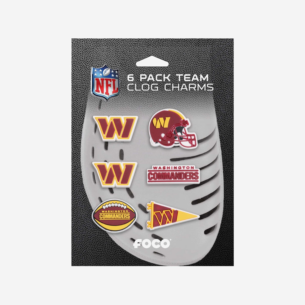 Washington Commanders 6 Pack Team Clog Charms FOCO