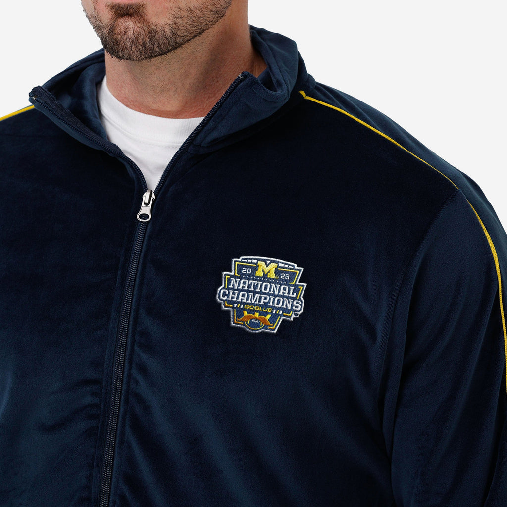 Michigan Wolverines 2023 Football National Champions Velour Zip Up Top FOCO