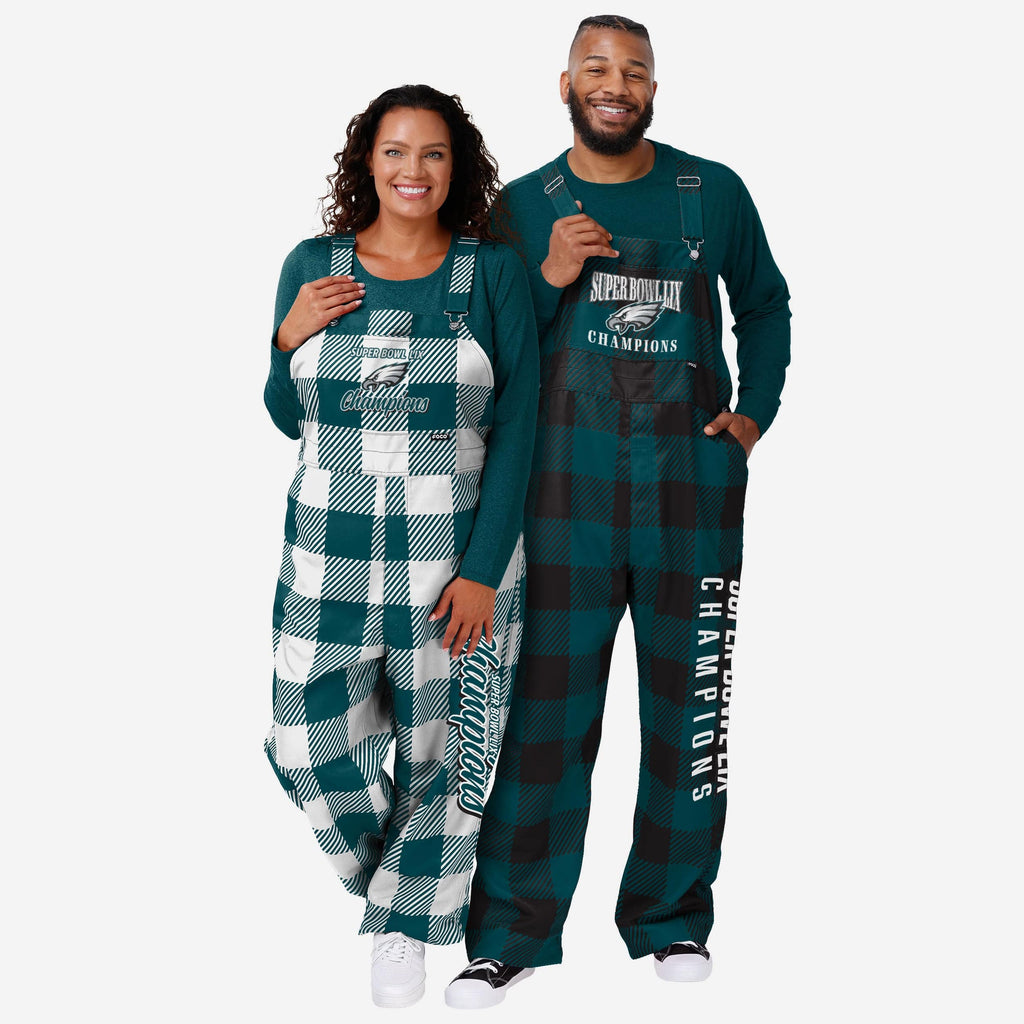 Philadelphia Eagles Super Bowl LIX Champions Plaid Bib Overalls FOCO