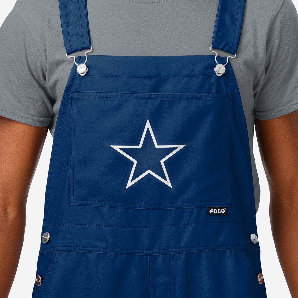 Dallas Cowboys Mens Solid Wordmark Bib Overalls FOCO