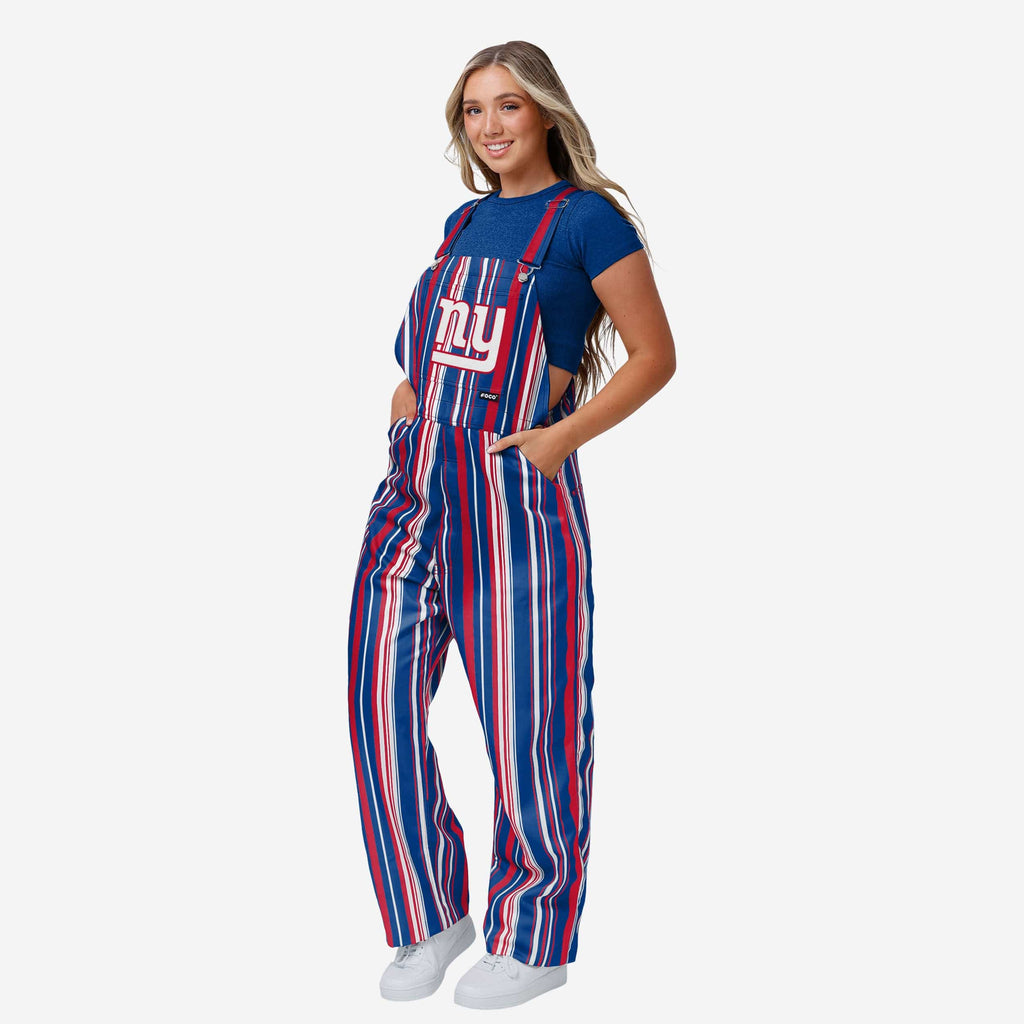 New York Giants Womens Hyper Stripe Bib Overalls FOCO