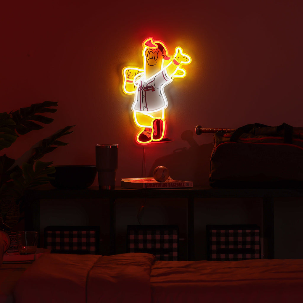 Blooper Atlanta Braves LED Neon Light Up Mascot Sign FOCO