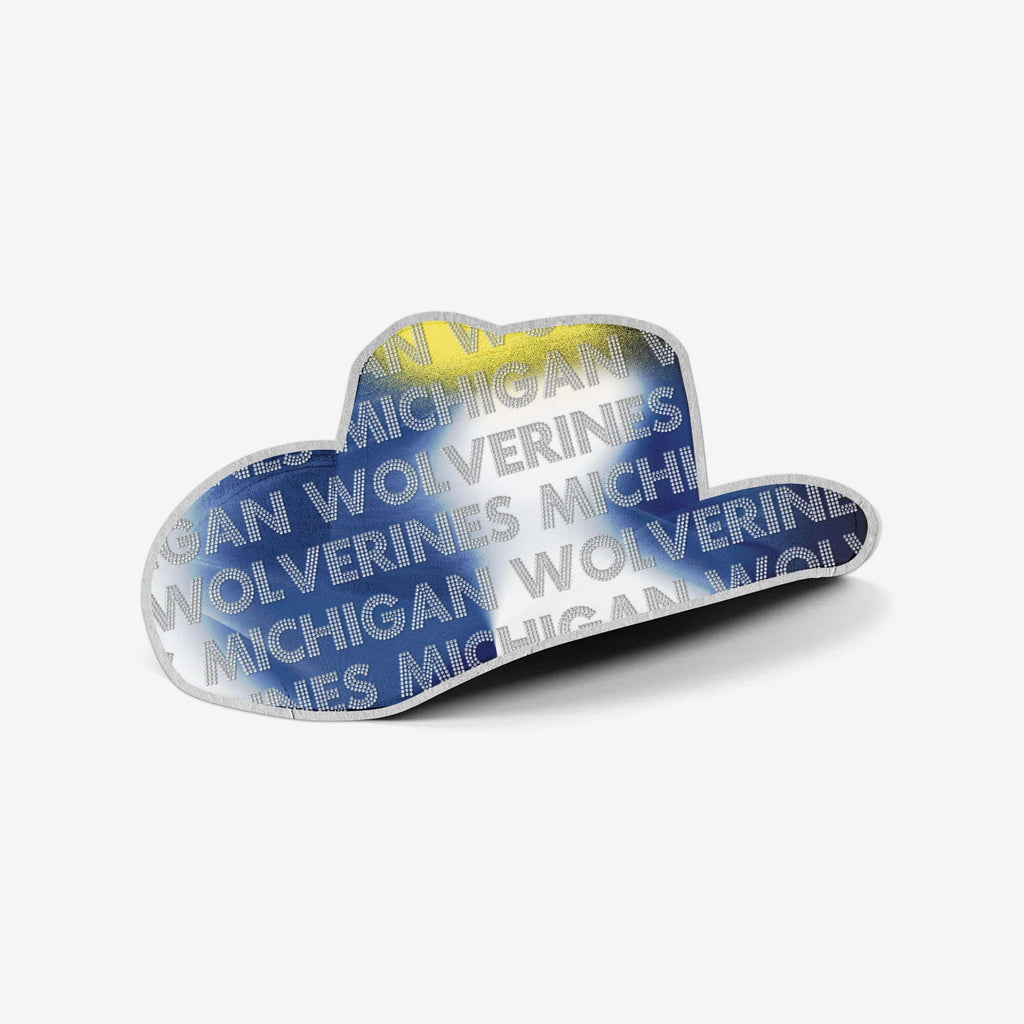 Michigan Wolverines White Rhinestone Logo Cowboy Hat FOCO