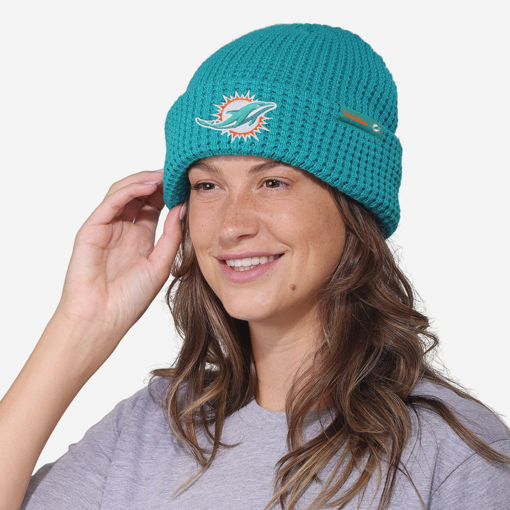 Miami Dolphins Primary Logo Waffle Beanie FOCO