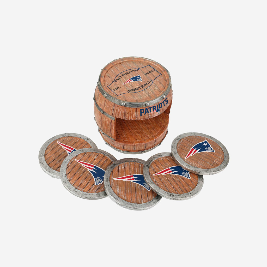 New England Patriots 5 Pack Barrel Coaster Set FOCO