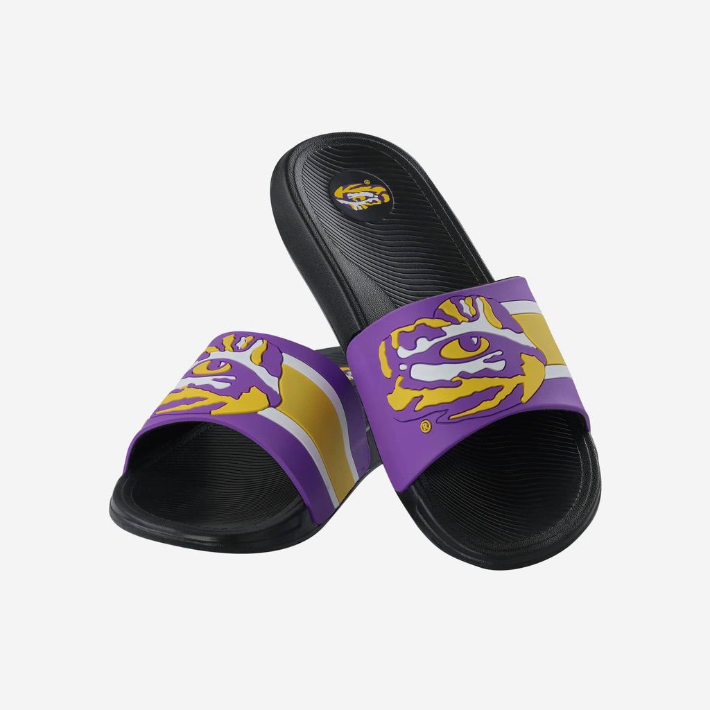 LSU Tigers Striped Big Logo Raised Slide FOCO