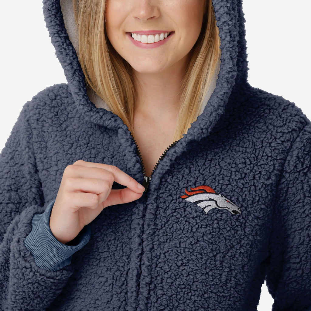 Denver Broncos Womens Sherpa One Piece Pajamas FOCO