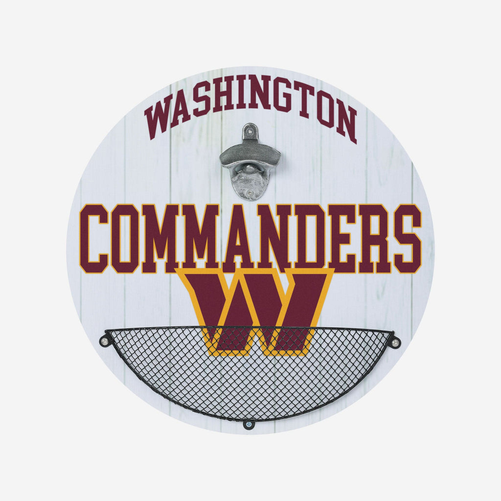 Washington Commanders Bottle Opener Cap Catcher Wall Sign FOCO