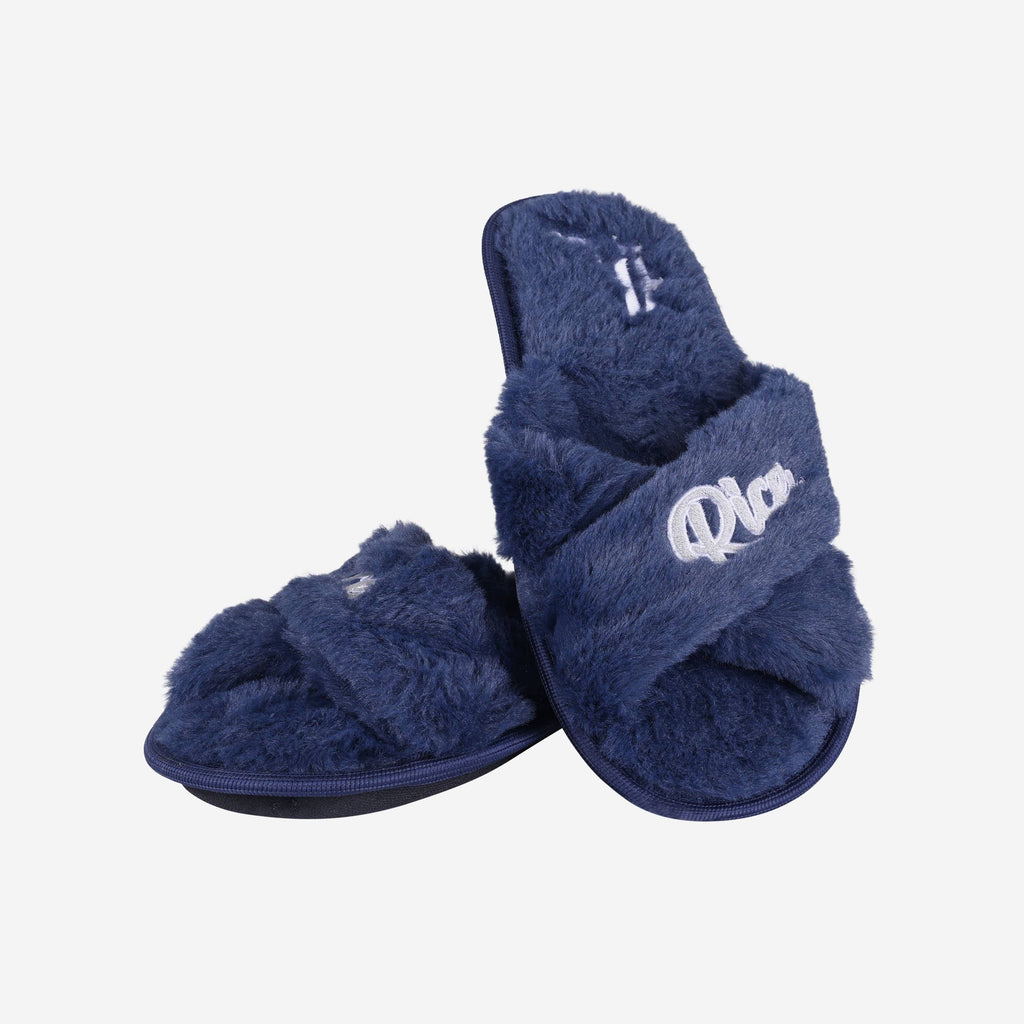 Rice Owls Womens Script Wordmark Fur Cross Slide FOCO